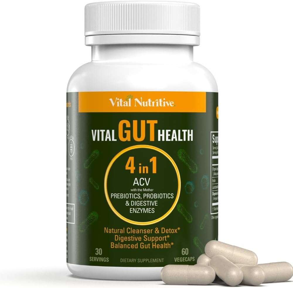 Amazon.com: Vital Gut Health 4in1 Formula with Apple Cider Vinegar, Prebiotics & Probiotics ...