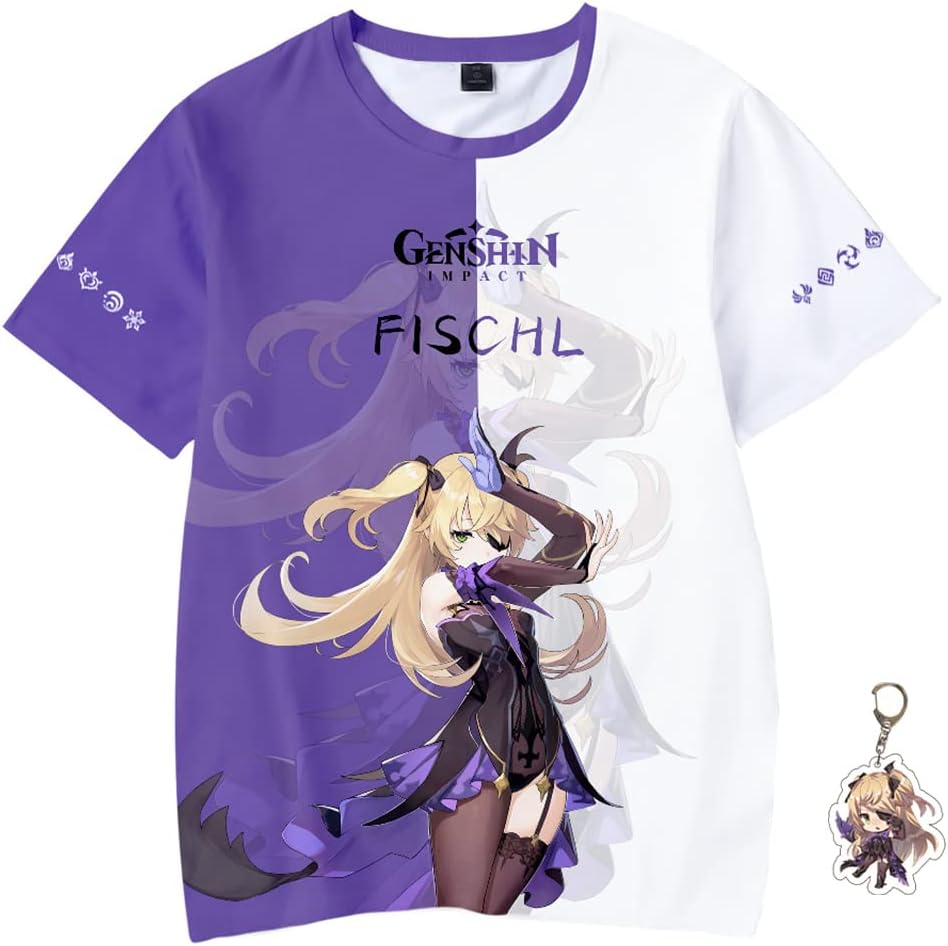 Amazon.co.jp: Genshin T-shirt, Raiden Shogun, Night Orchid, Alheisen ...