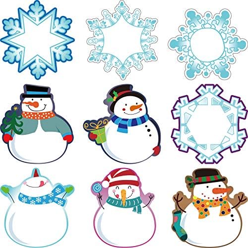 Amazon.com: 50 Pieces Winter Cutouts Snowflake Penguin Snowman ...
