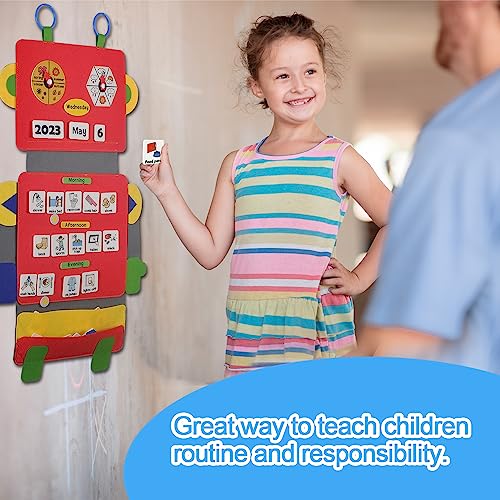 Snapklik.com : Visual Schedule Pocket Chart,Daily Routine Chart For Kids