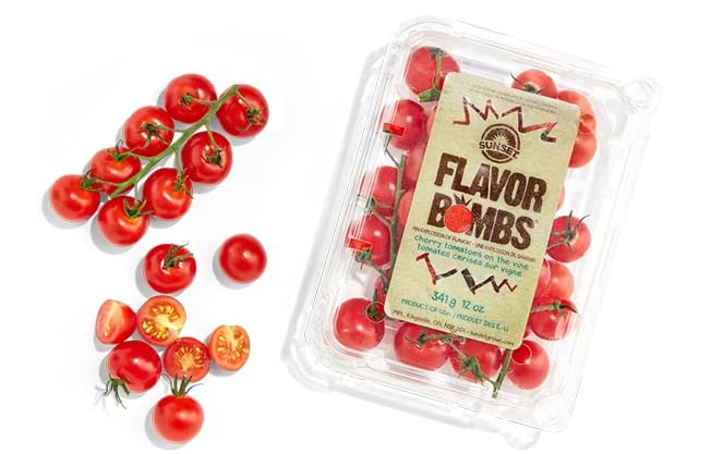 Amazon.com: Sunset Flavor Bombs, Cherry Tomatoes on the Vine, 12 oz : Grocery & Gourmet Food