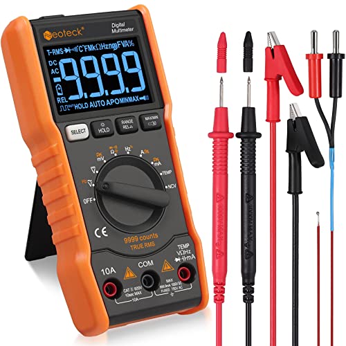 Neoteck TRMS 9999 Count Digital Multimeter Amp/Volt/Ohm with Continuity ...