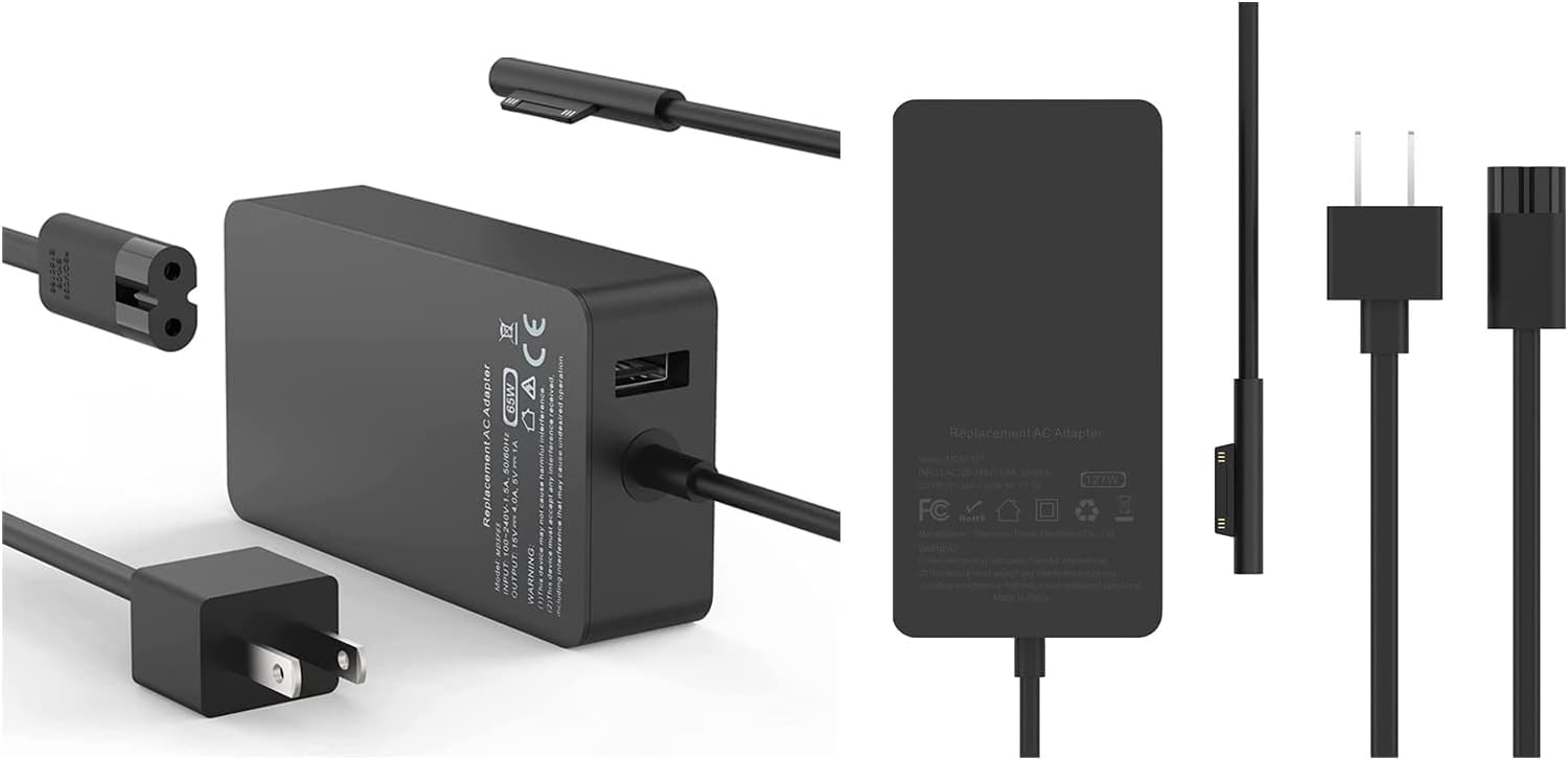 Amazon.com: 65W Surface Pro Laptop Charger for Microsoft Surface+127W ...