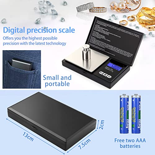 Digital Pocket Scales 300 g / 0.01 g Black Mini Gram Scales with ...