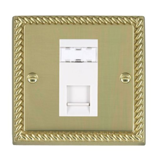Hamilton Cheriton Georgian Polished Brass 1 Gang RJ12 Outlet Unshielded ...