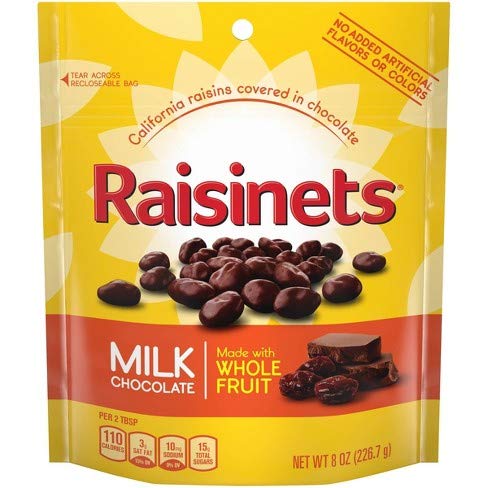 Amazon.com : Raisinets Milk Chocolate Covered Raisins - 8oz - Nestle ...