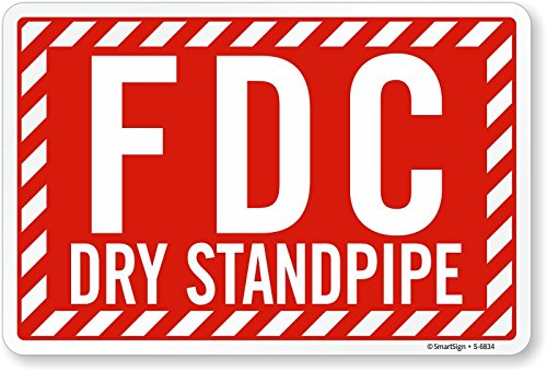 "FDC - Dry Standpipe" Label by SmartSign | 10" x 14" Laminated Vinyl ...