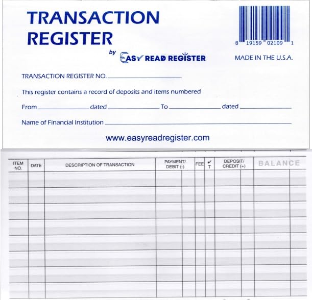 24 Pack Check Registers for Personal Checkbook, Easy to Read Checkbook ...