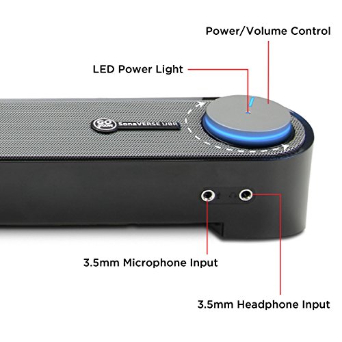 GOgroove Computer Speaker Mini Soundbar - USB Powered PC Sound Bar with ...