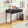 Amazon.com: Casaottima 32 Inch Small Office Computer Desk with 2 ...
