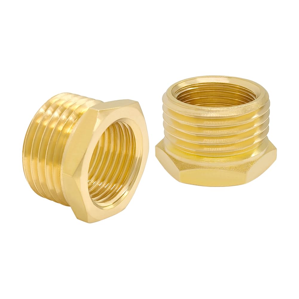 Snapklik.com : 2PCS Brass Reducer Hex Bushing 3/4" NPT Male To 1/2" NPT ...