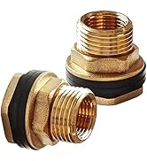 Uenede 2PCS Solid Brass 90°Elbow Barb Bulkhead Fitting 5/8”OD Barb Bulkhead Coupling Tank ...