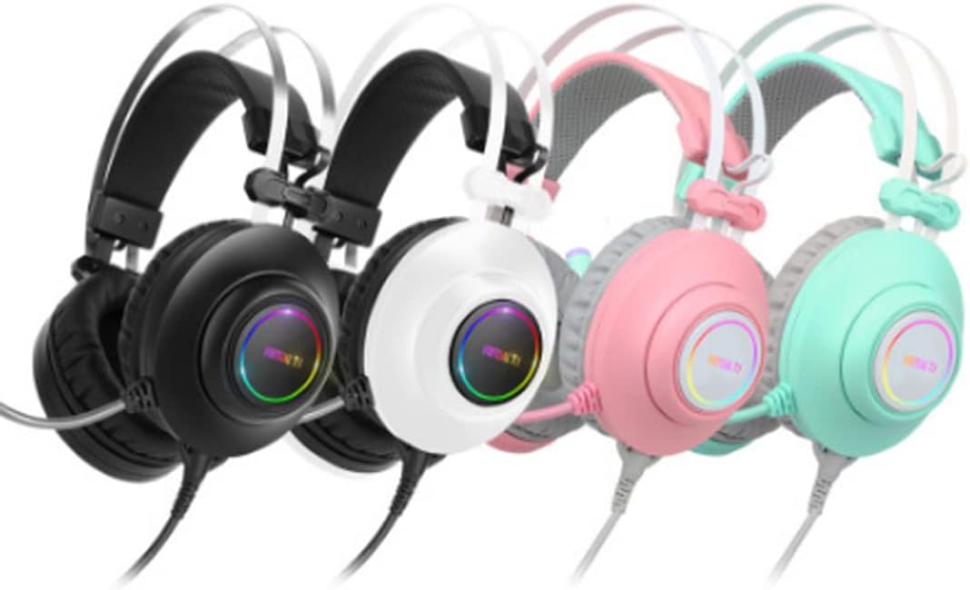 Amazon.com: ABKO Hacker N550, ENC Virtual 7.1 RGB Vibration Super Light Gaming Headset. (Mint ...