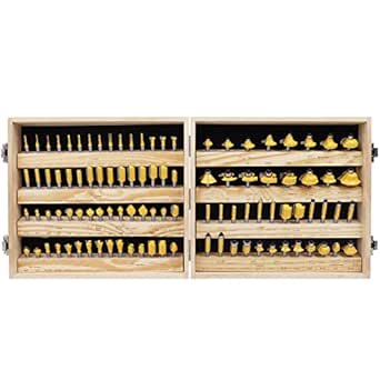 MNA 100 Piece Router Bits Set, 1/4 Inch Shank Expert Router Bit Kit ...