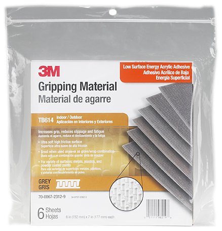 3M Gripping Material TB614 Grey, 6 in x 7 in sheets (6 sheets per bag ...