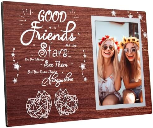 Friends Photo Frame Gifts for Her/He, 4x6 Inch Natural Wooden ...