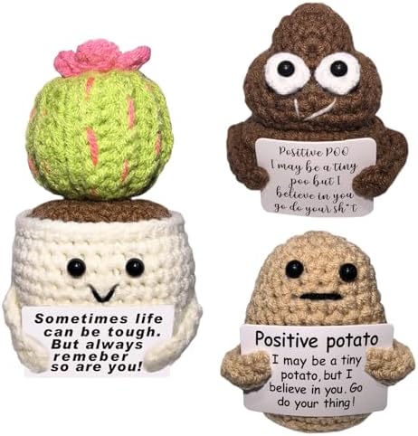 Amazon.com: JoyChoi Positive Potato & Positive Poo Crochet Dolls ...