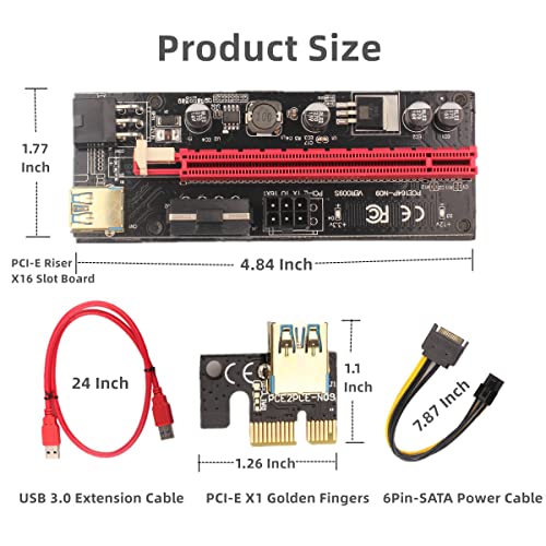 Mining Motherboard VER009S GPU mining rig PCIE Riser 1X to 16X sata ...