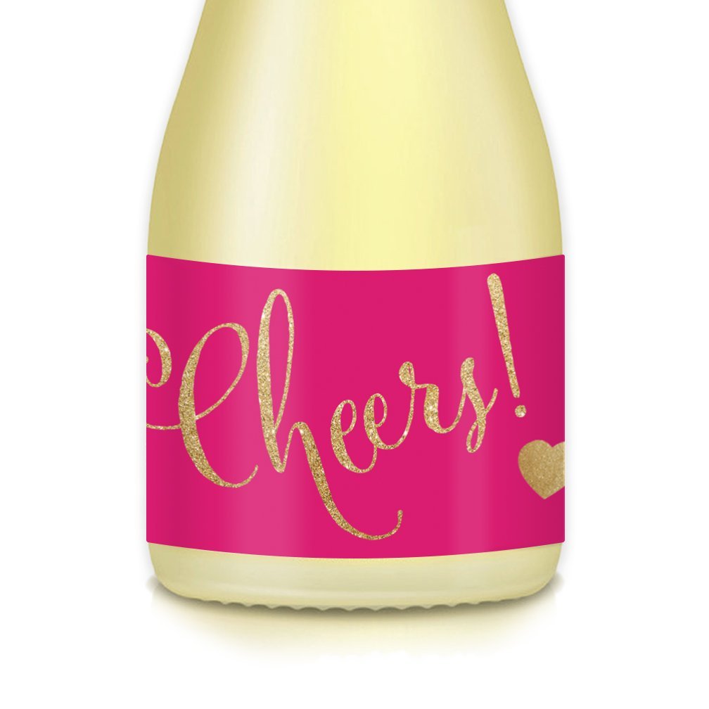 Amazon.com: "Cheers!" Mini Champagne & Wine Bottle Labels, 20 Count ...