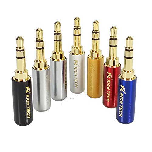 Mixed Colors : 100pcs/lot 3 Poles Stereo 3.5mm Connector Copper Tube ...