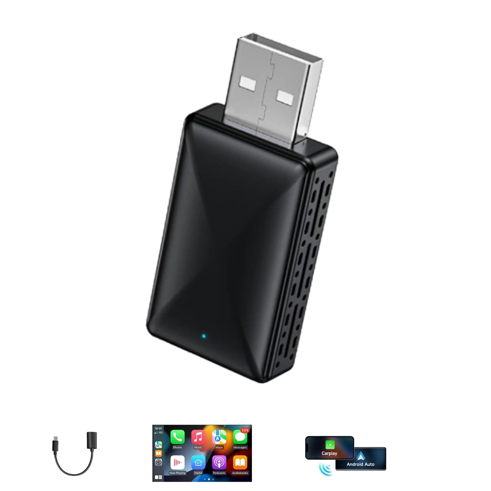 Amazon.com: Muachspi Mini Wireless Carplay Adapter 2025, Easy to Set Up ...