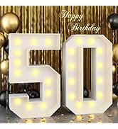 Amazon.com: 4ft Marquee Light Up Numbers 50 Large Numbers with Lights ...