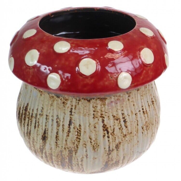 Fyne-Finds Ceramic Toadstool Mushroom Planter Plant Pot 15cm, 6inch ...