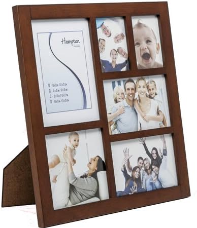 Multi Aperture Solid Wood Gallery Photo Frame (Dark Walnut, 6 aperture ...