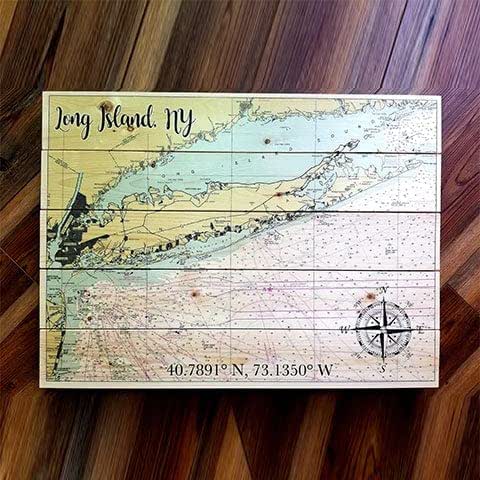 Amazon.com: Long Island, NY Wall Art | 18" X 24" | Artwork and Map ...
