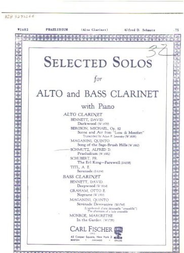 Amazon.com: Praeludium for Alto Clarinet and Piano: Alfred D. Schmutz ...