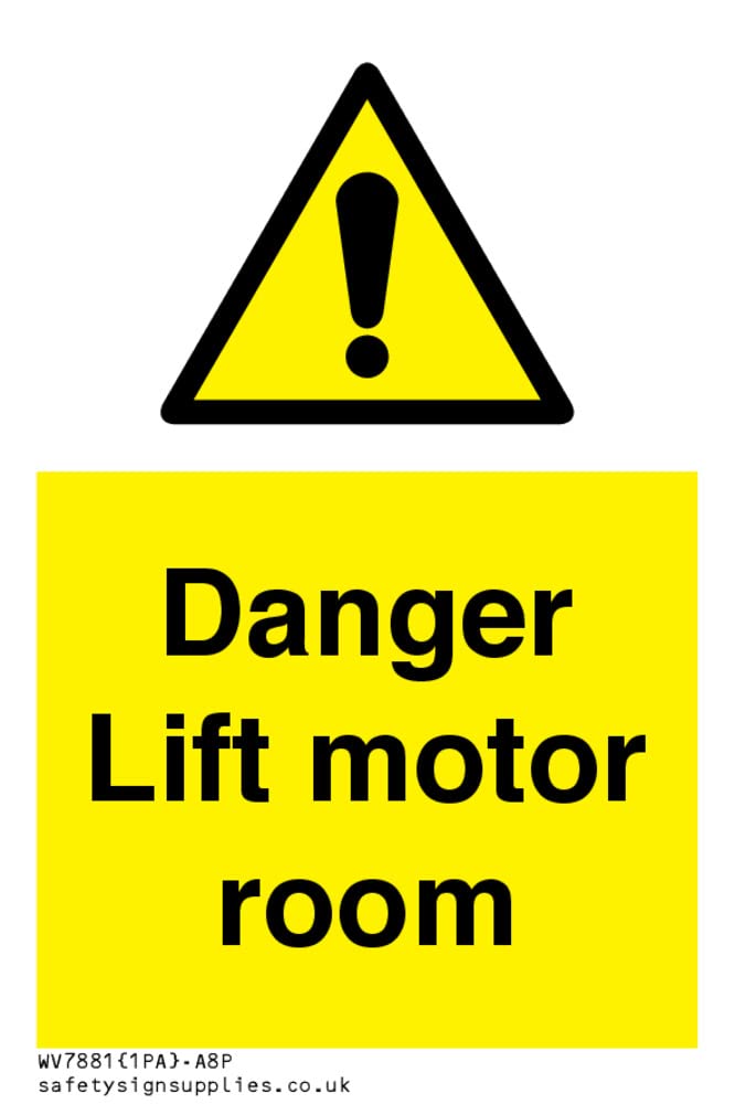 Danger Lift motor room Sign - 50x75mm - A8P : Amazon.co.uk: DIY & Tools