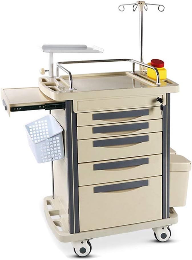 Medical Crash Cart trolley with Emergency Accessory - Cardiac Board, IV ...