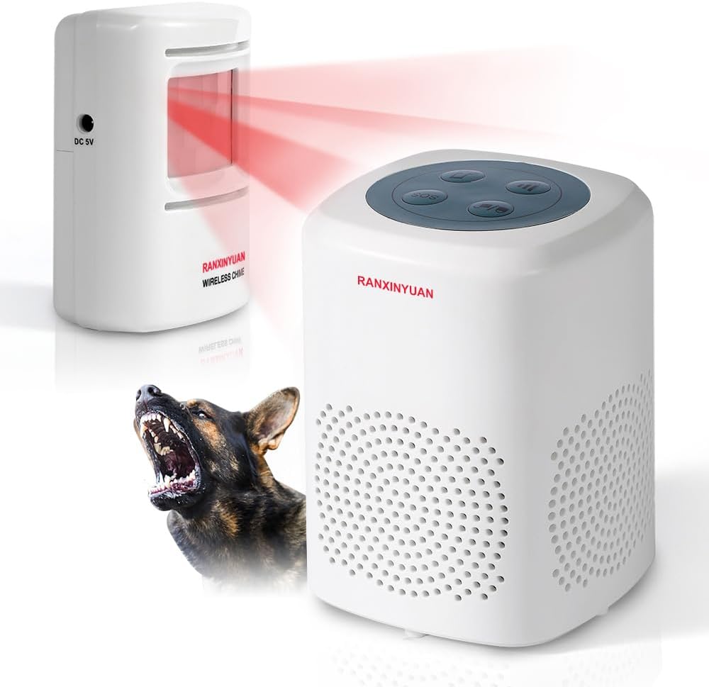 Amazon.com: Solar Outdoor Motion Sensor Alarm - Dog Barking & Gunshot ...