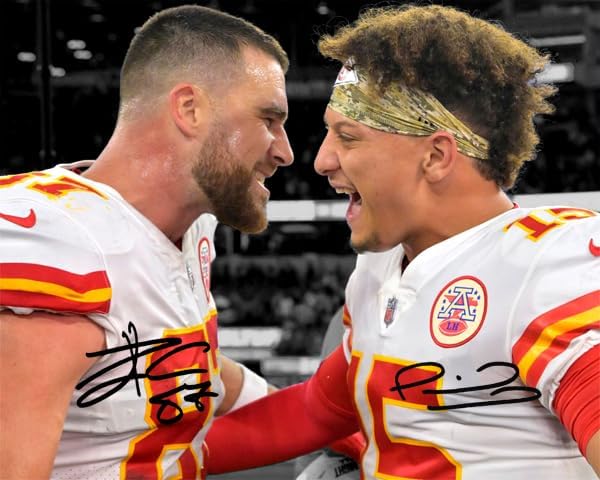 Amazon.com: Ikonic Fotohaus Travis Kelce Patrick Mahomes Signed Photo ...