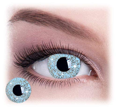 Buy Optify Yearly Crazy Color Contact Lens (Zero Power,Sky Blue,Pack of ...