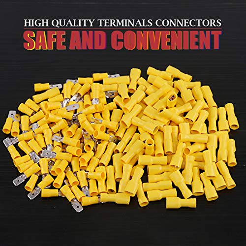 Snapklik.com : 100pcs 12-10 Gauge Fully Insulated Male Female Spade ...