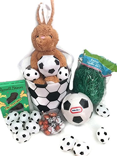 Amazon.com: Soccer Themed Easter Basket with Grass, Ball, Bunny, 12 ...