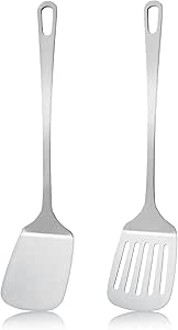 Amazon.com: 2pcs Stainless Steel Spatula Set, Stainless Steel Metal ...