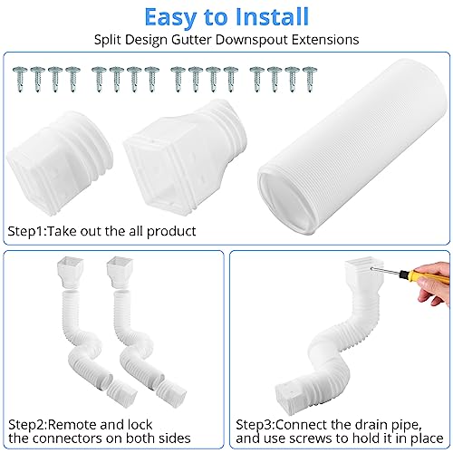 Snapklik.com : CAMWAY Gutter Downspout Extensions,2 Pack Flexible ...