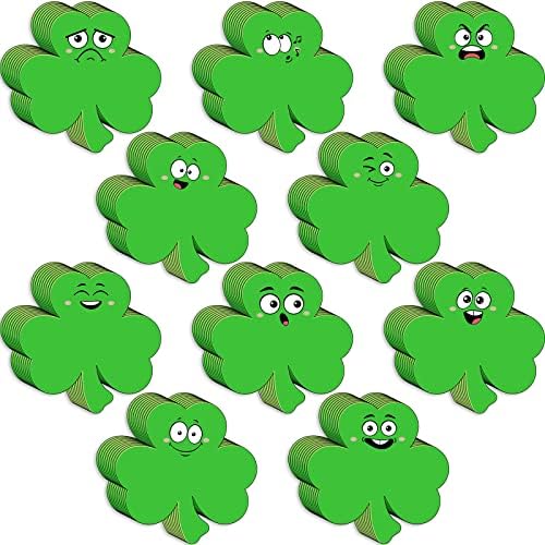 Amazon.com: 200 Pieces Shamrock Paper Cutouts St. Patrick Day Bulletin ...