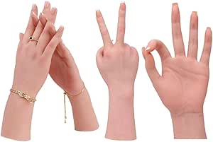 SUAISKR Realistic Silicone Practice Hand Female Model Hands Bendable ...