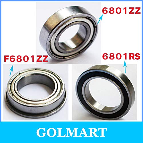 Ochoos 3pcs F6801ZZ Flange Bearing F6801-2Z Shielded S6801RS Stainless ...