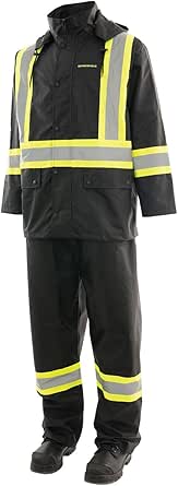 Amazon.com: Forcefield Jacket and Pant Combo Rainsuit, Reflective High ...