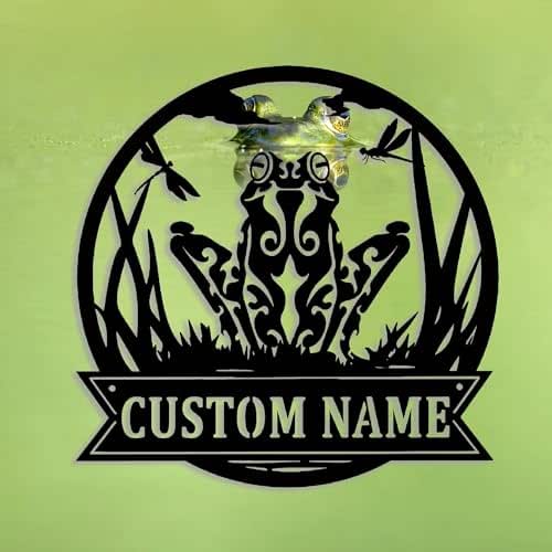 Amazon.com: Custom Frog Metal Wall Art, Personalized Frog Name Sign ...