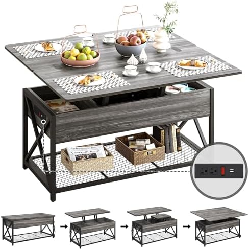 Amazon.com: SEDETA Lift Top Coffee Table, 4 in 1 Convertible Coffee ...