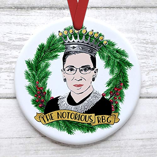 Amazon.com: The Notorious RBG Christmas Tree Ornament Green Wreath ...