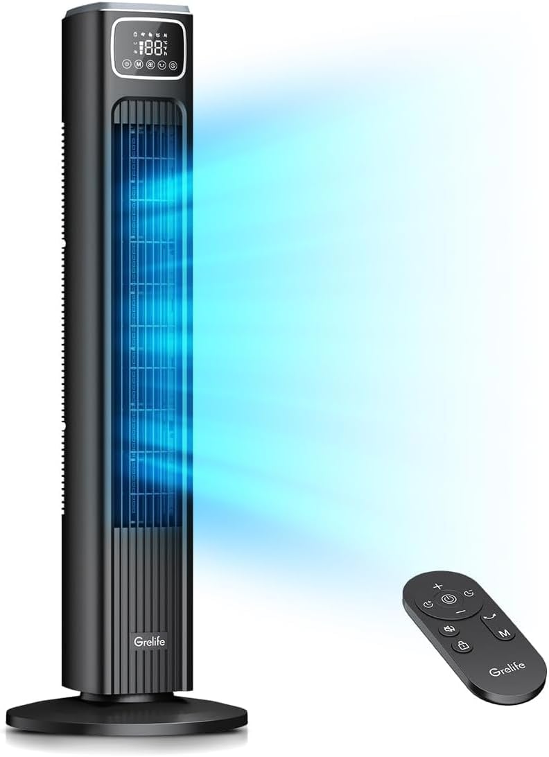 Amazon.com: Grelife 36"" Tower Fan, Bladeless Fan with 80° Oscillation ...