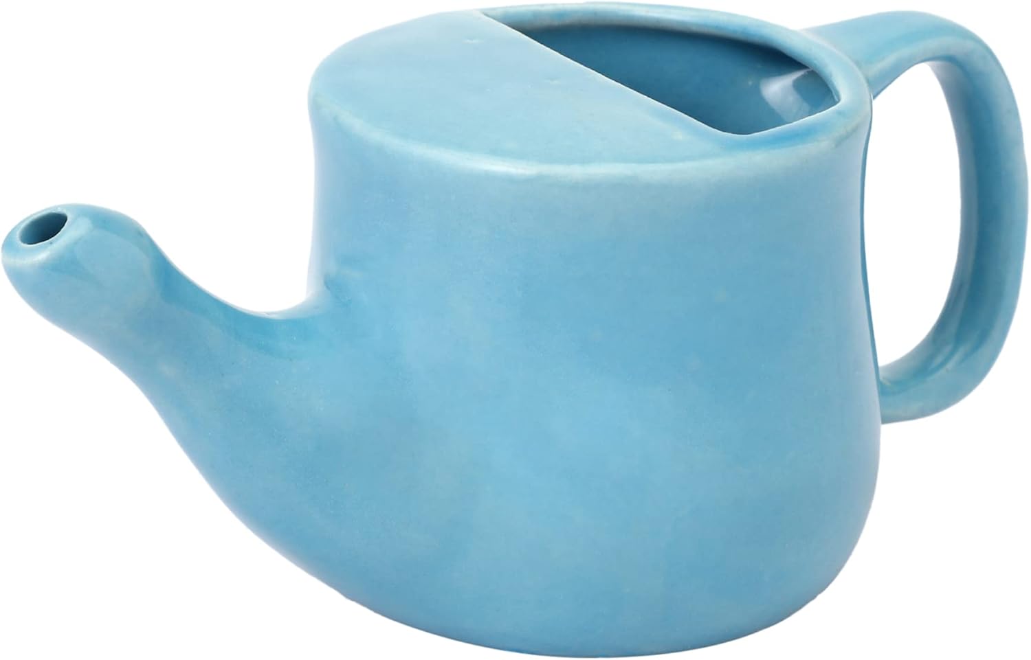 Amazon.com: Ceramic Neti Pot, SPILL PROOF with 5 Sachet Neti Salt - Sky ...
