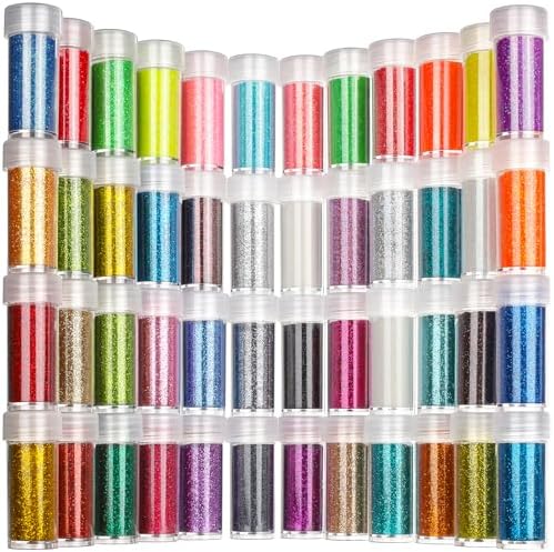 Amazon.com: Extra Fine Glitter, Set of 24 Colors Body Cosmetic Glitter ...