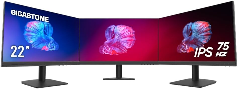 Amazon.com: Gigastone 22 inch IPS LED Back Light Monitor 3-Pack 75Hz ...